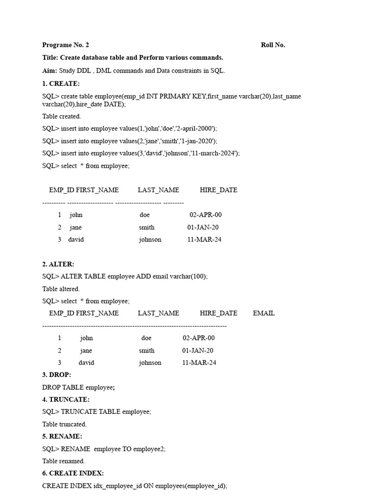 Dbs 1 To 7 Output | PDF | Information Technology Management | Computing