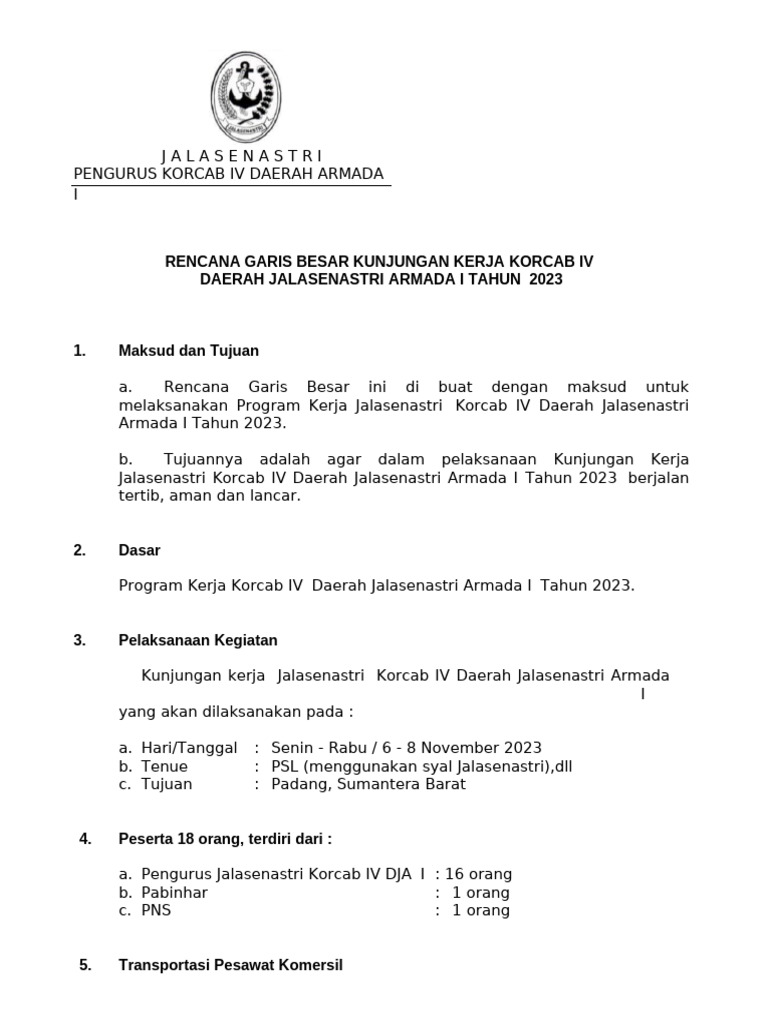 RGB KUNKER 2024 Cabang 4 Korcab IV DJA I | PDF | Perjalanan