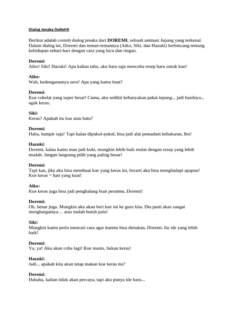 Humor Ringan Doremi dan Teman-teman | PDF