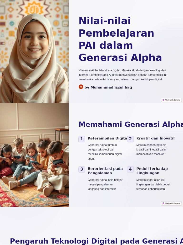 Nilai Nilai Pembelajaran PAI Dalam Generasi Alpha | PDF | Ilmu Sosial | Kesehatan Holistik