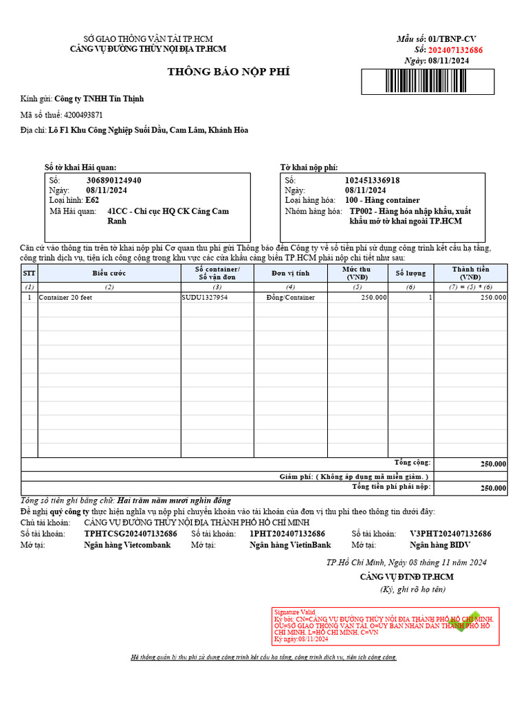 Thong Bao Phi | PDF