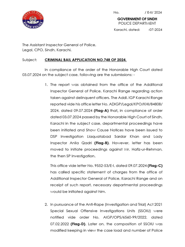 Criminal Bail Applicaion No 748 of 2024 | PDF | Government | Crime ...