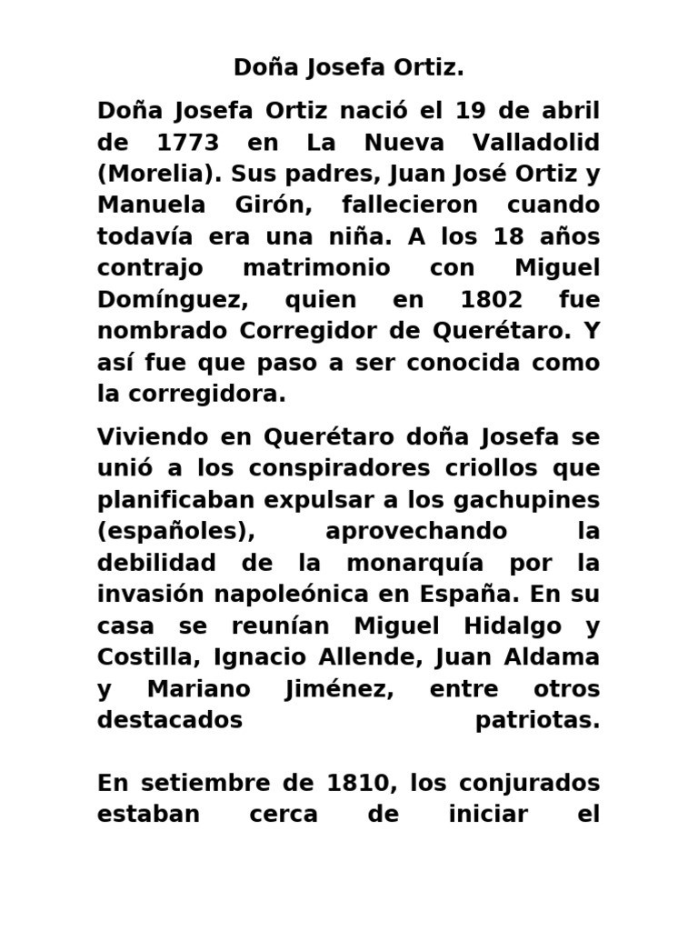 Doña Josefa Ortiz | PDF | Viajes y turismo | Historia