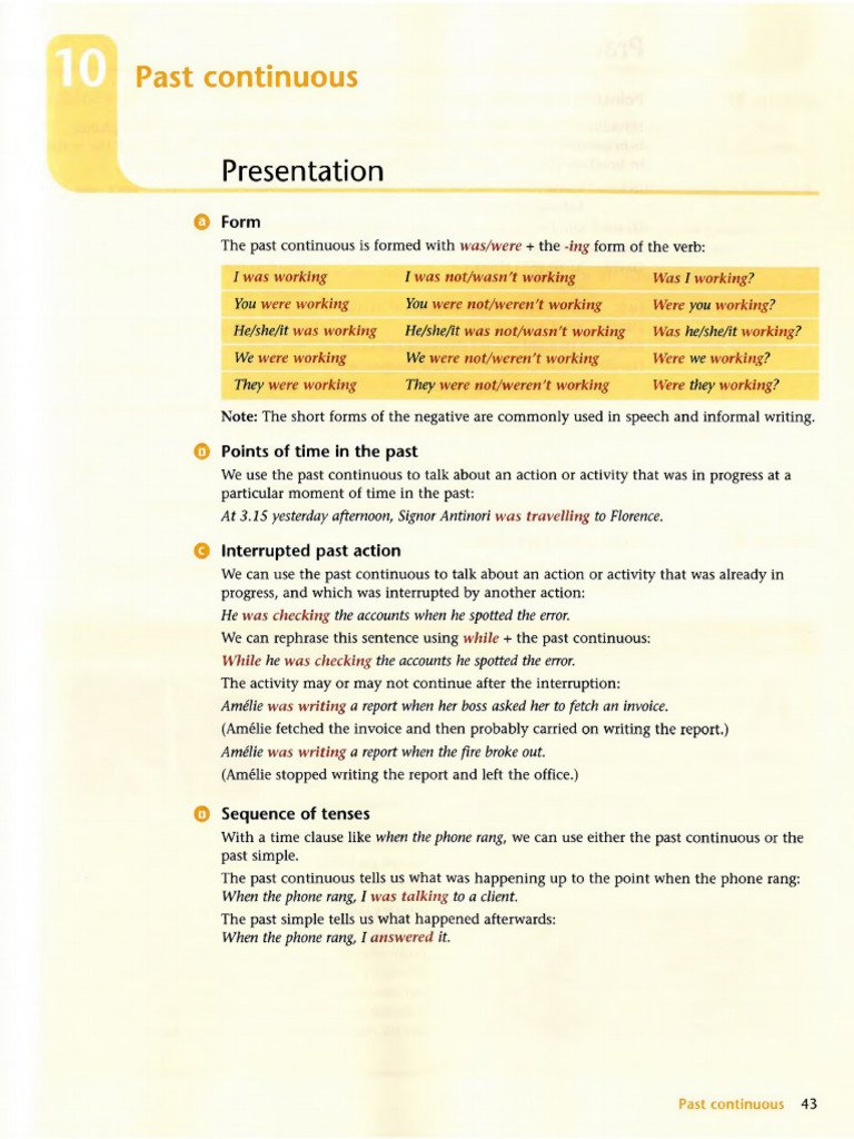Past Continuous Tense Guide | PDF | Linguistics | Grammar