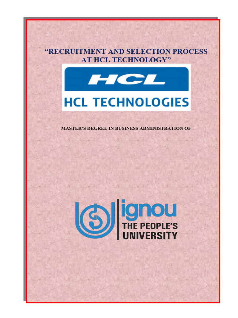Recruitment and Selection Process at HCL Technology | PDF | Human ...