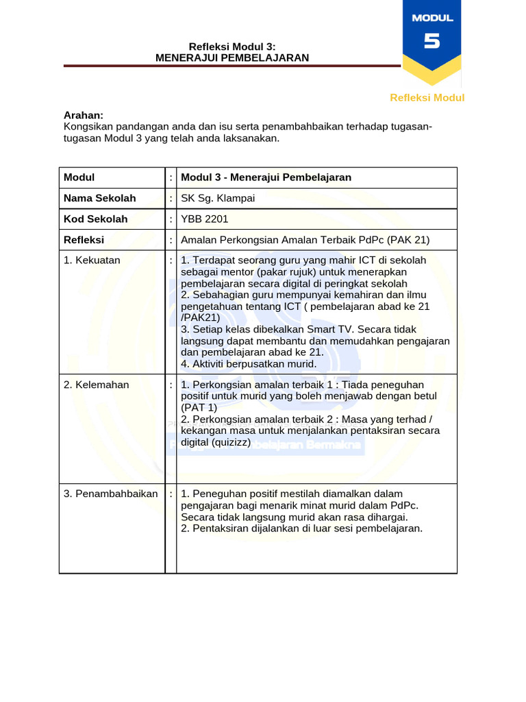 Refleksi Modul 3 | PDF