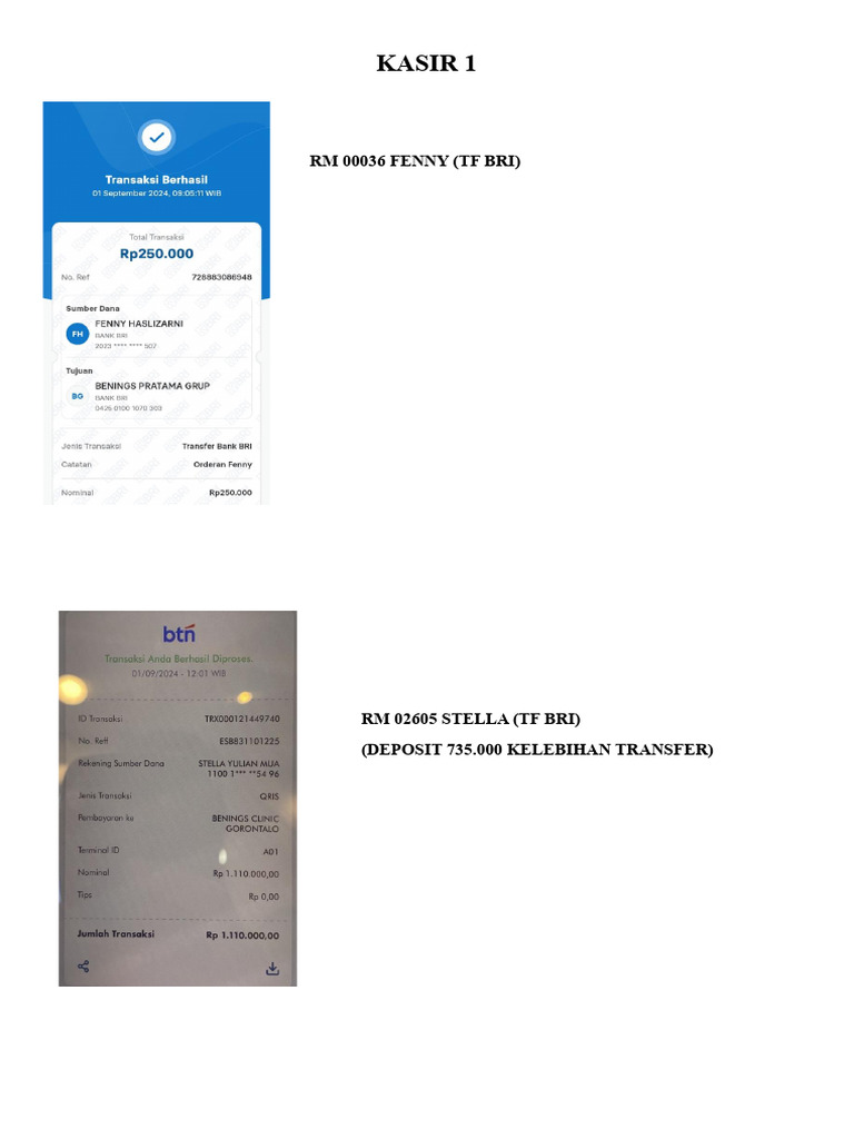 Bukti TF 01 September 2024 | PDF