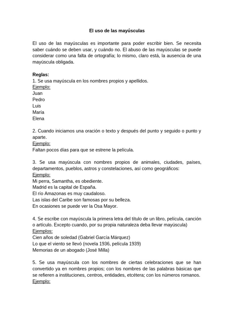 El Uso de Las Mayusculas | PDF | Caso de carta