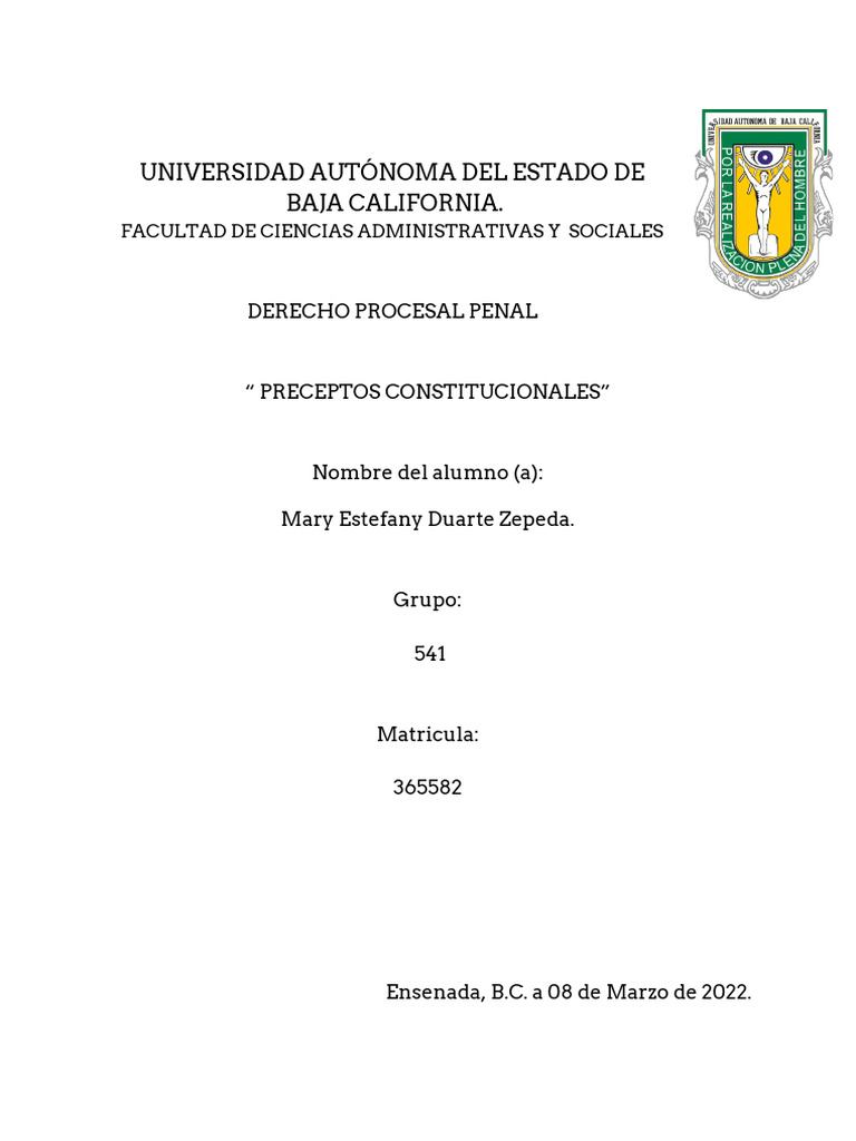 Preceptos Constituciones Características | PDF | Prisión | Debido al ...