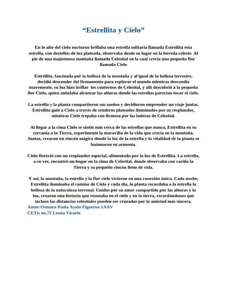 Estrellita y Cielo Por Osmara Ayala | PDF | Poesía