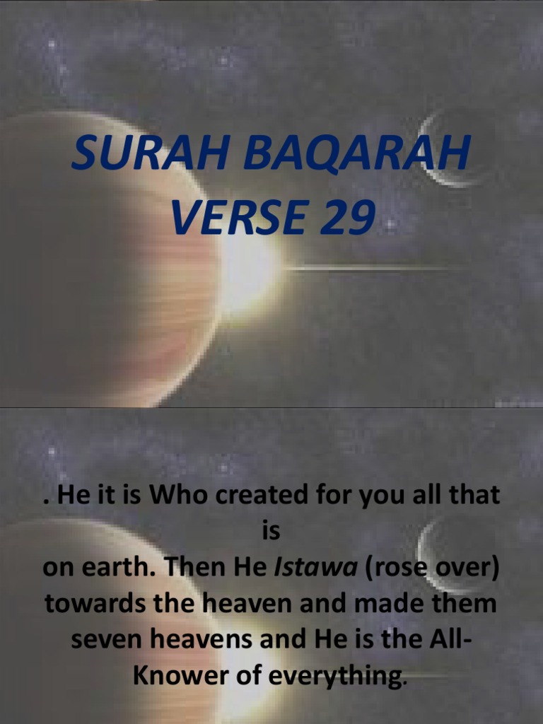 Surah Baqarah Ayat 29 | PDF | Circumstellar Habitable Zone | Planets