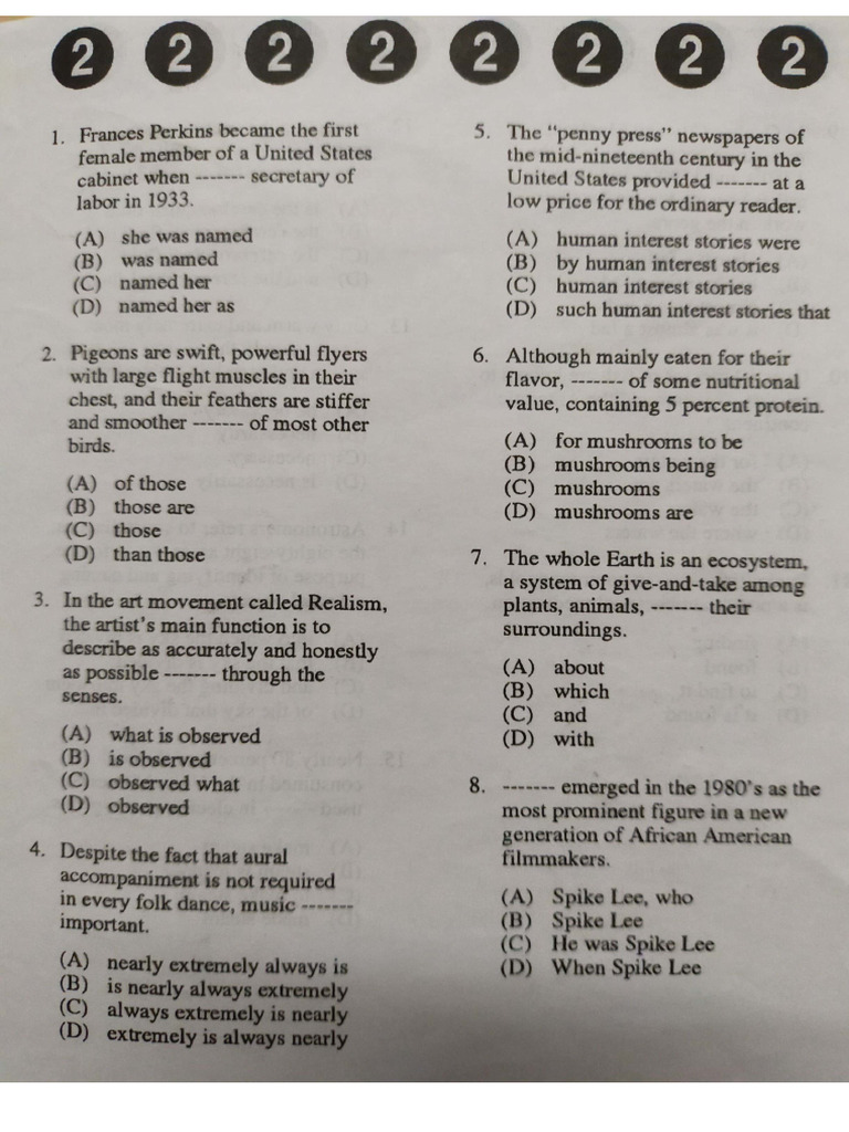 Pre Test Structure | PDF