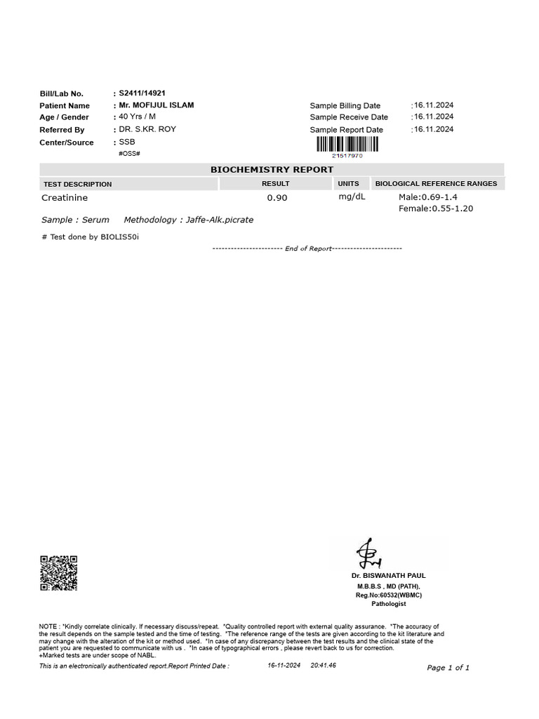 Mofijul Islam STRF 16112024084647298 | PDF | Low Density Lipoprotein | High Density Lipoprotein