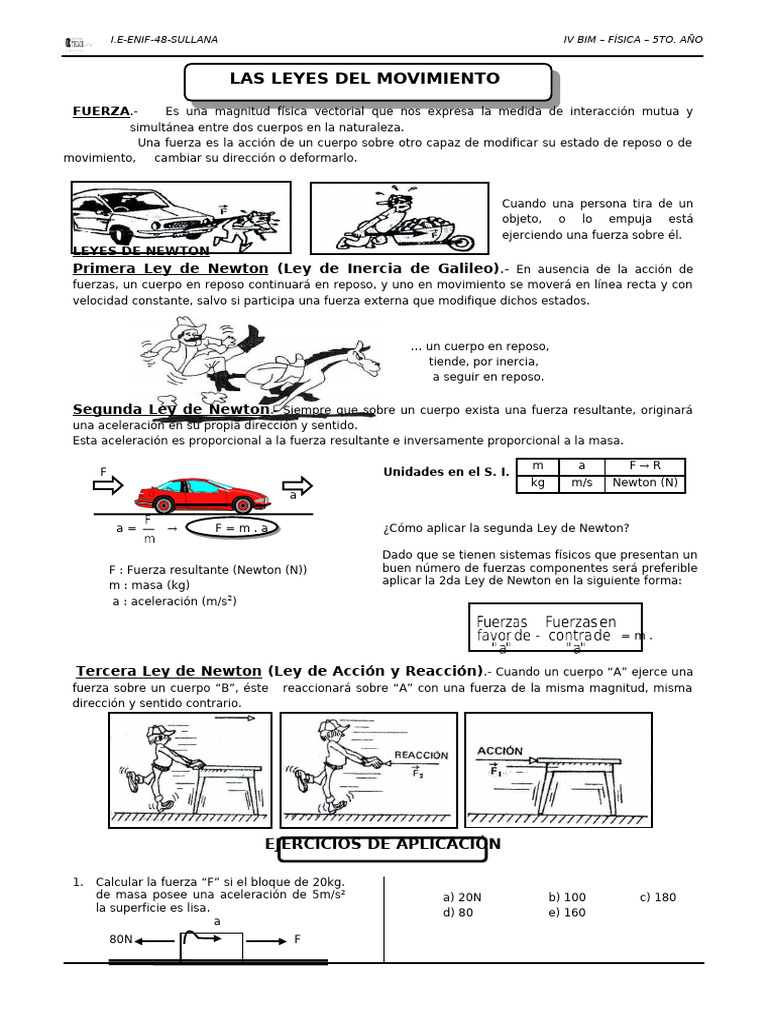 Las Leyes Del Movimiento | PDF | Las leyes del movimiento de Newton ...