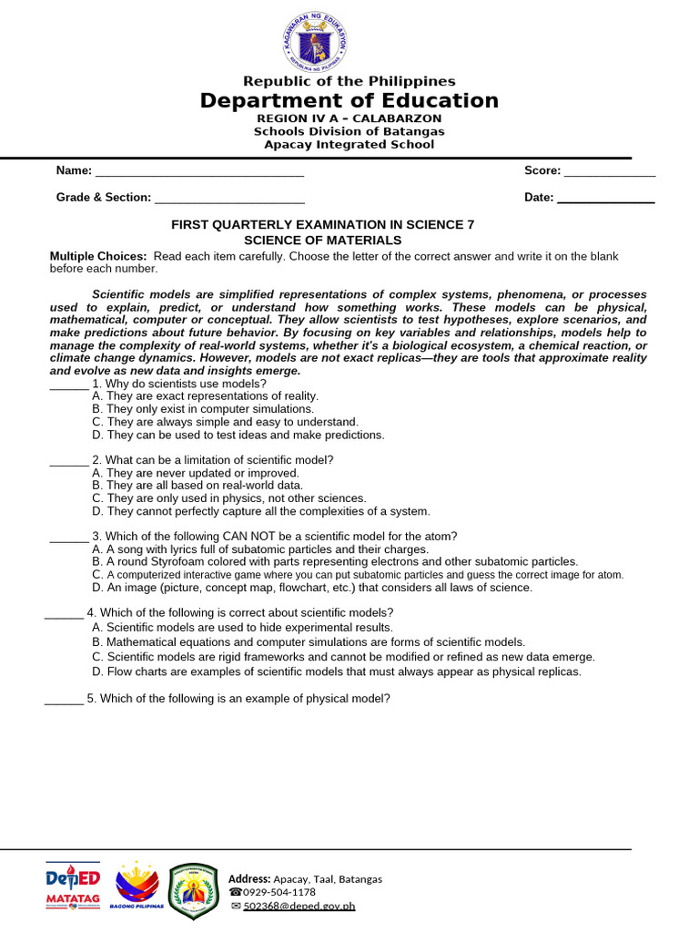 Science 7 | PDF | Gases | Matter
