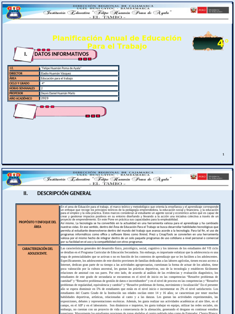 Planificación Anual Ept | PDF | Aprendizaje | Evaluación