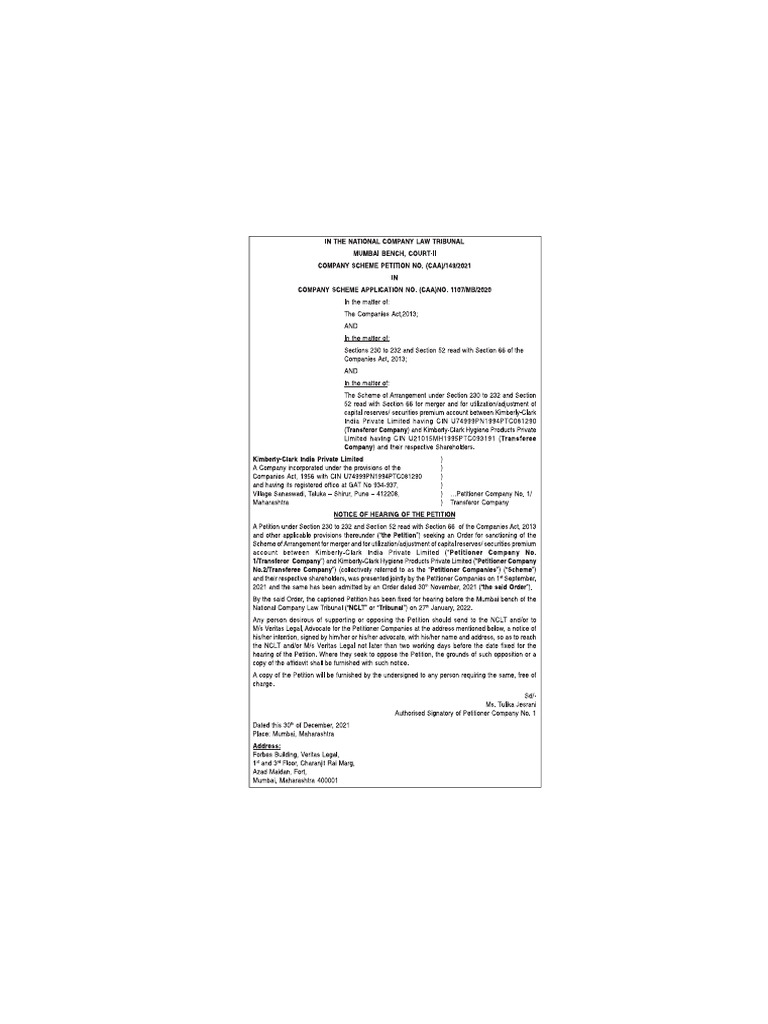 Kimberly1 NCLT KCI Final English | PDF