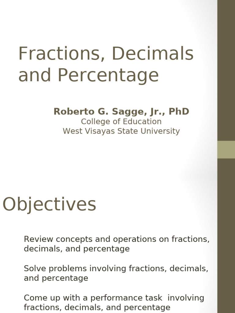 Understanding Fractions, Decimals, Percentages | PDF | Lexicology ...