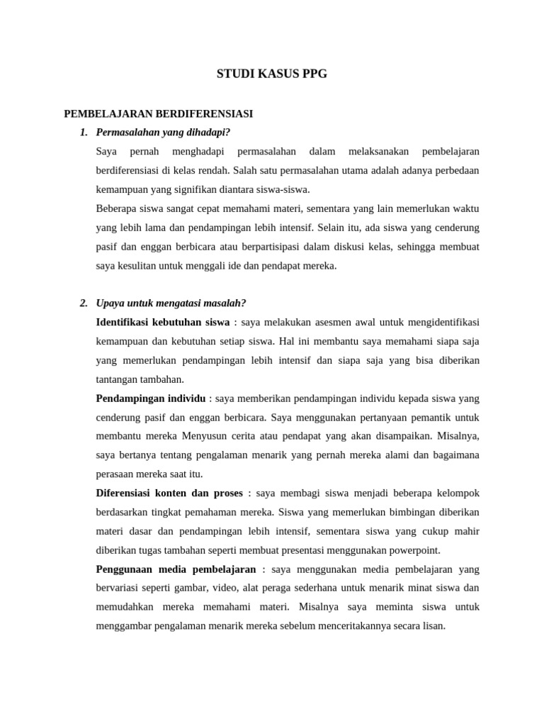 Studi Kasus PPG | PDF