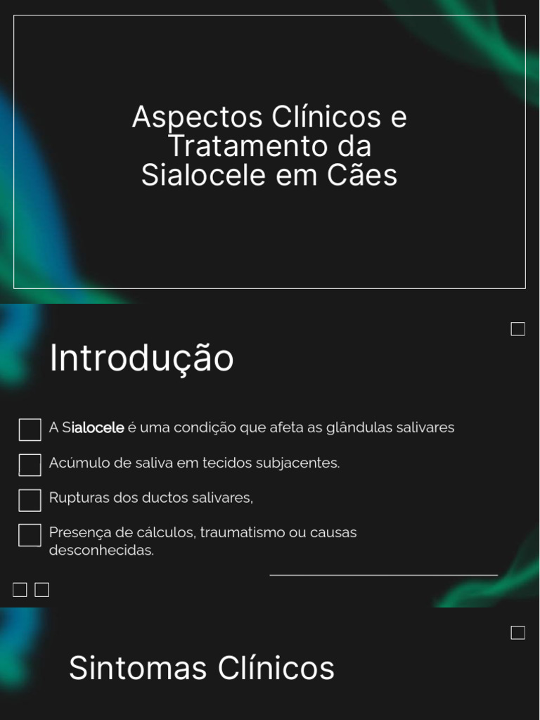 Sialocele em Cães: Sintomas e Tratamento | PDF | Ciências e Matemática
