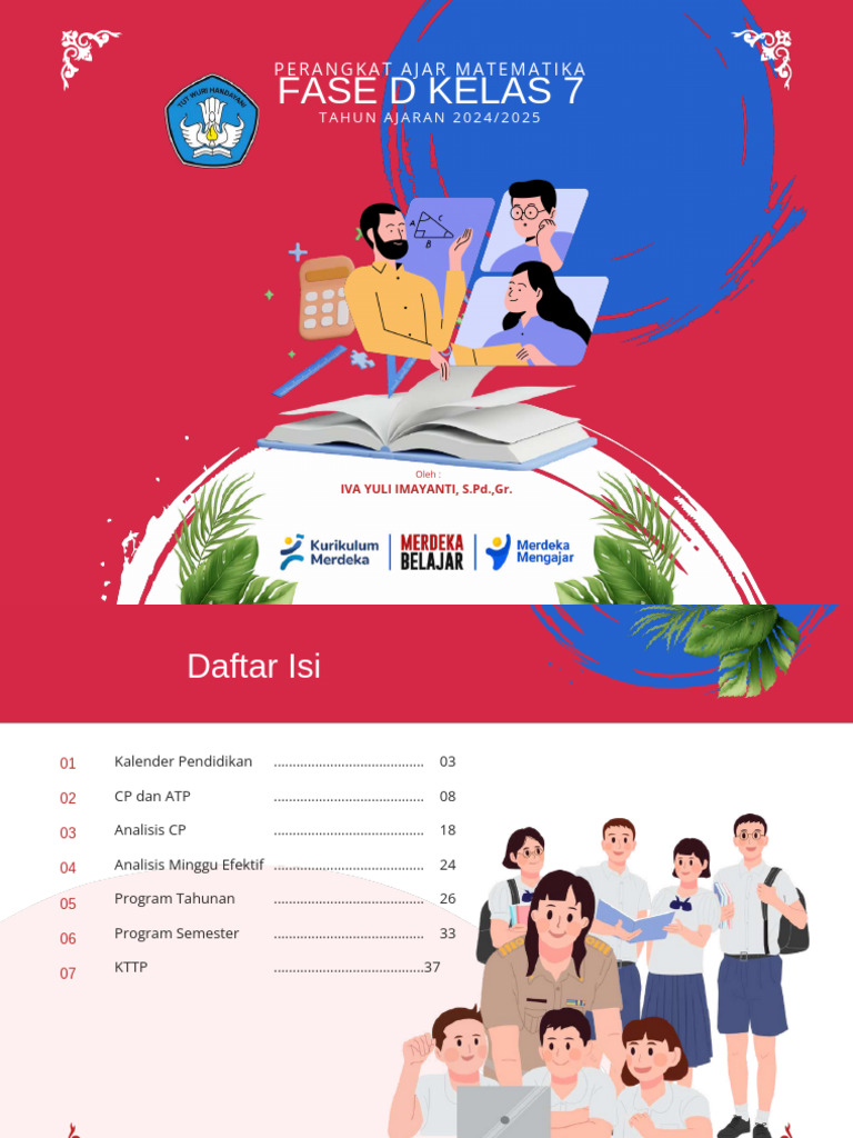 Perangkat Ajar MTK Kelas 7 TP 2024-2025 - Compressed PDF | PDF