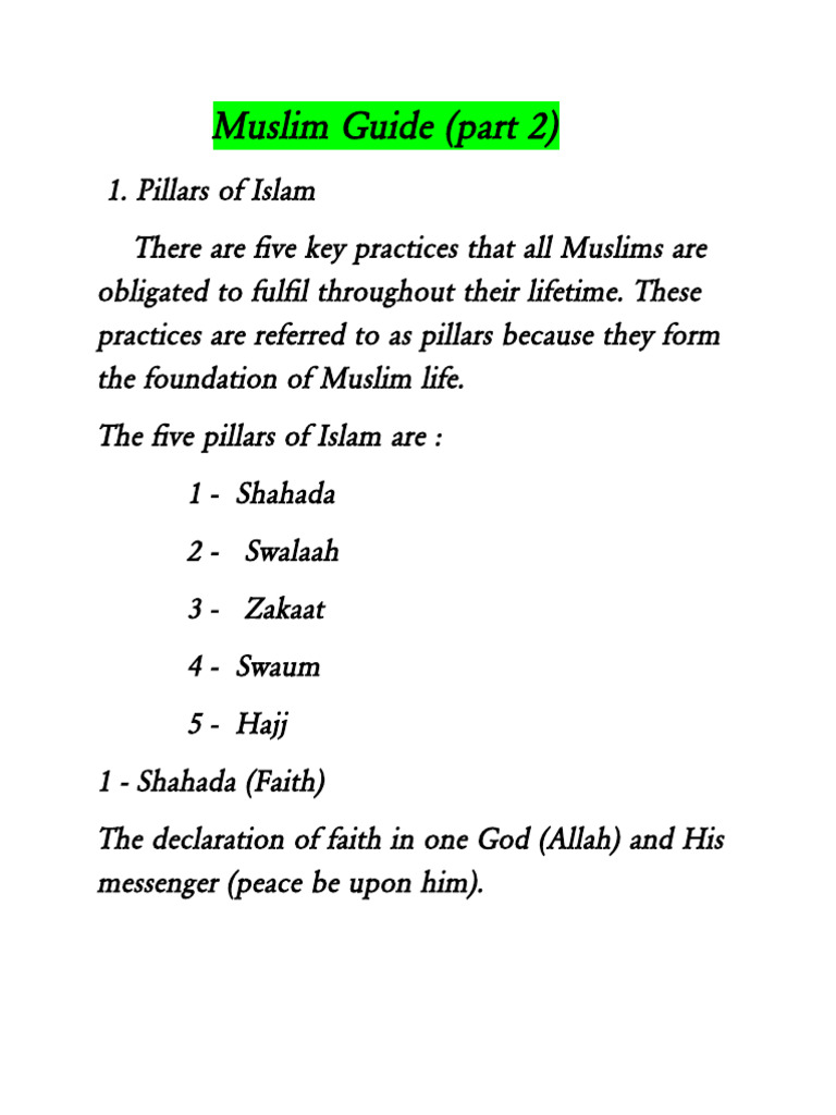 Muslim Guide (P-WPS | PDF