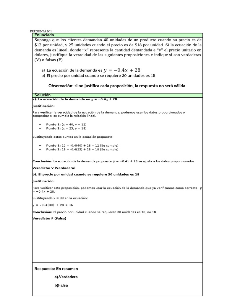 Formato de Soluci N de Desarrollo para Estudiante | PDF | Determinante | Sistema de ecuaciones ...