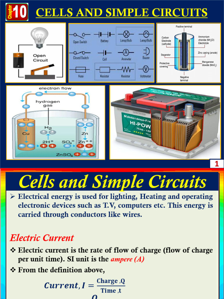 Cells and Simple Circuits | PDF | Voltage | Rechargeable Battery