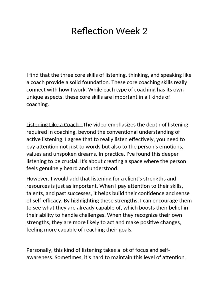 Reflection Week 2 | PDF | Attention | Thought