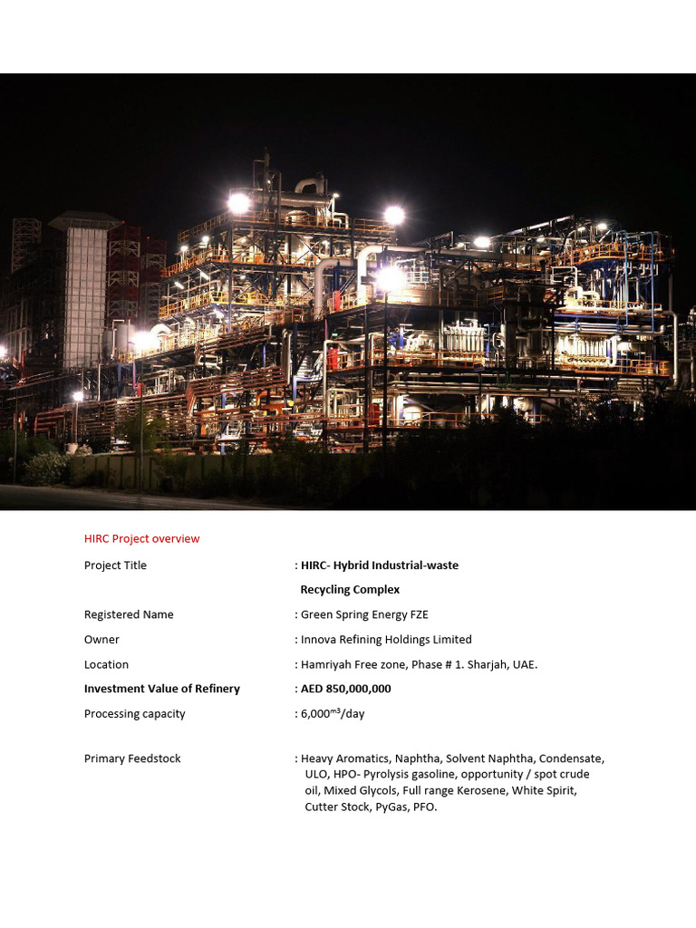 Innova Refinery Brief | PDF | Distillation | Oil Refinery