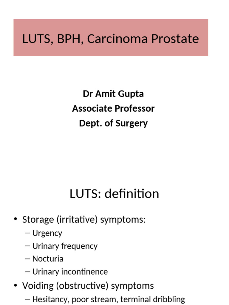 Luts BPH Carcinoma Prostate | PDF | Prostate Cancer | Prostate
