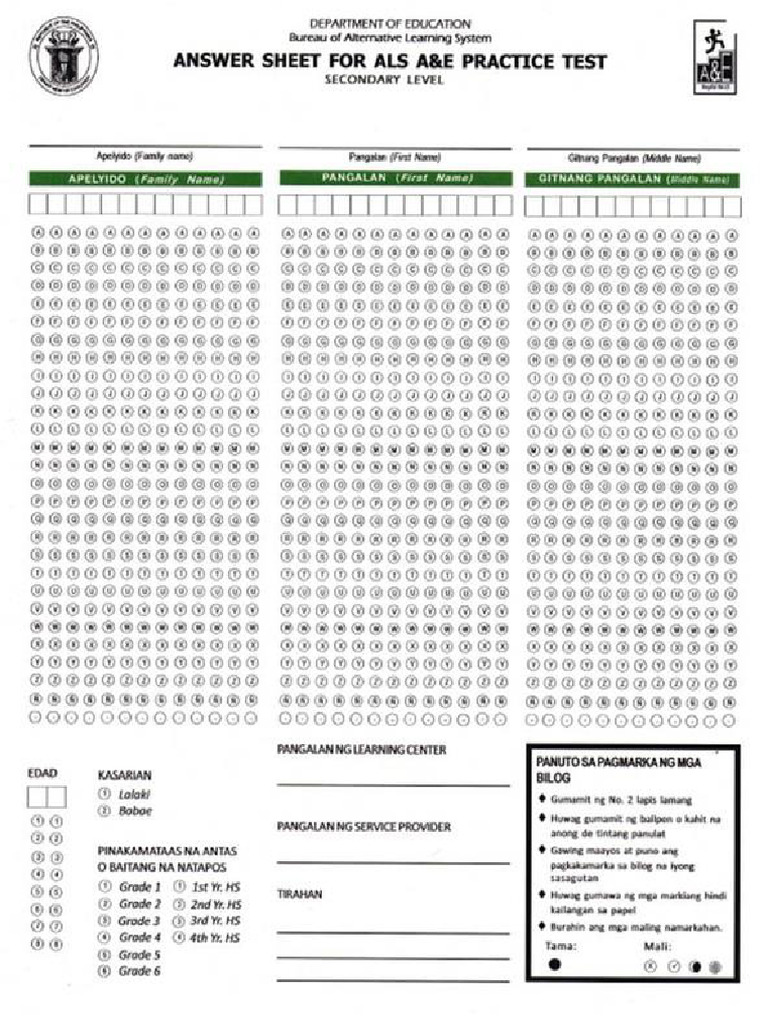 Als Answer Sheet | PDF