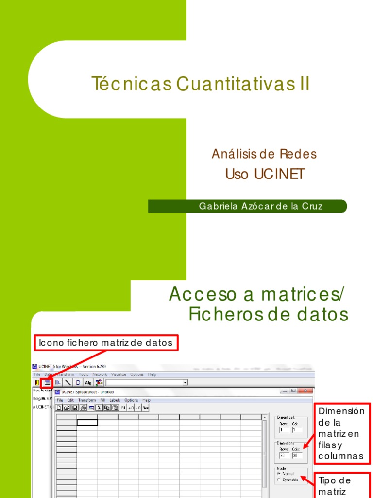 Clase Analisis de Redes 2011 Uso UCINET | PDF | Matriz (Matemáticas) | Enseñanza de matemática