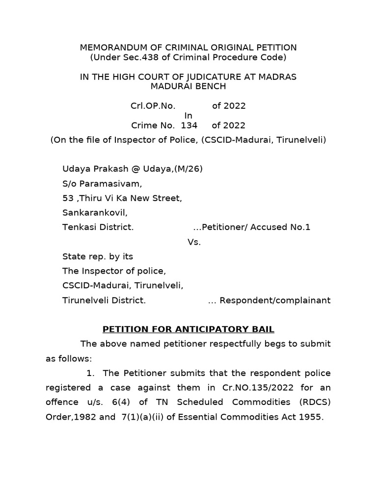 AB-Santhana Mariappan | PDF | Bail | Arrest