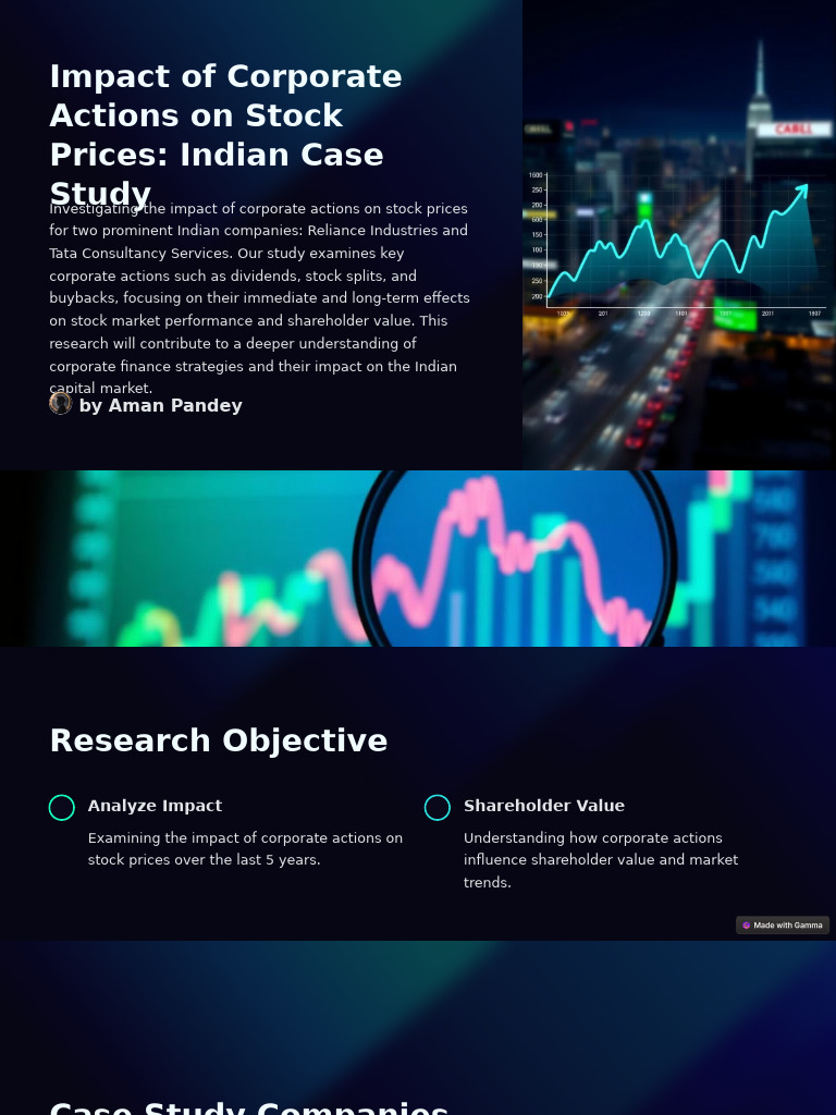 Impact of Corporate Actions On Stock Prices Indian Case Study | PDF ...