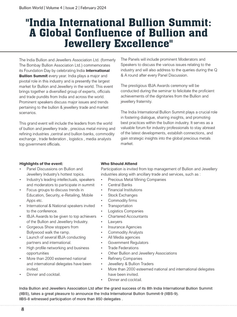 India International Bullion Summit | PDF | Precious Metals | Economies