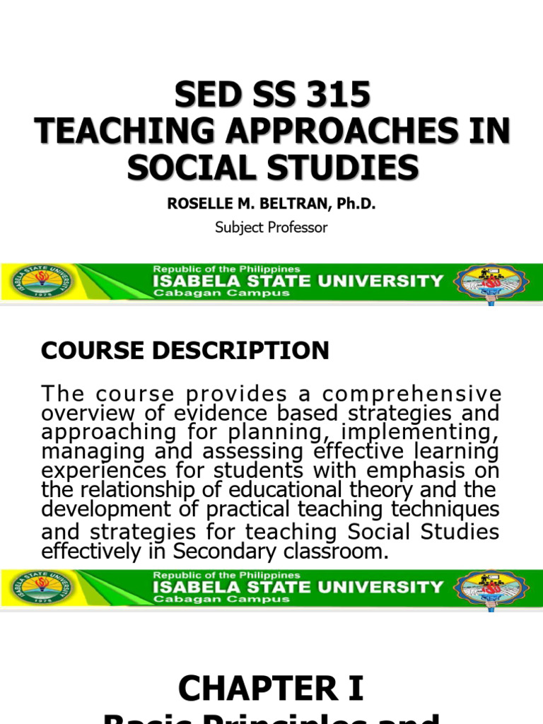 SED SS 315 CHAPTER I Lesson 1 Difference of Social Science and Social ...