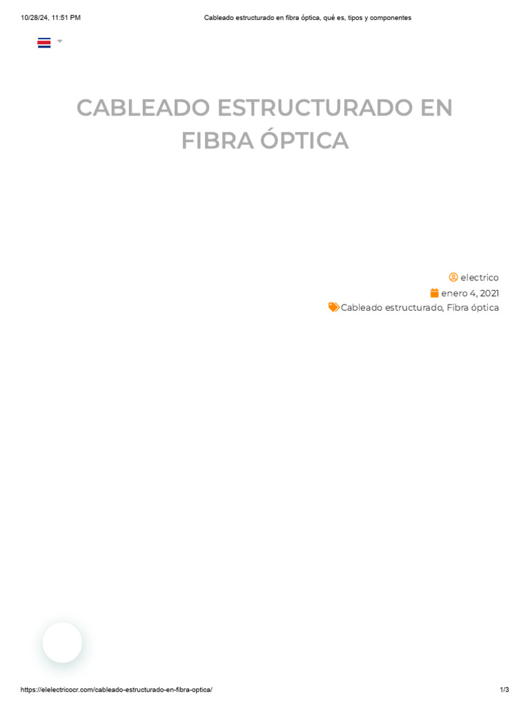 T10-Cableado Estructurado en Redes de Fibra Optica | PDF | Fibra óptica | Óptica