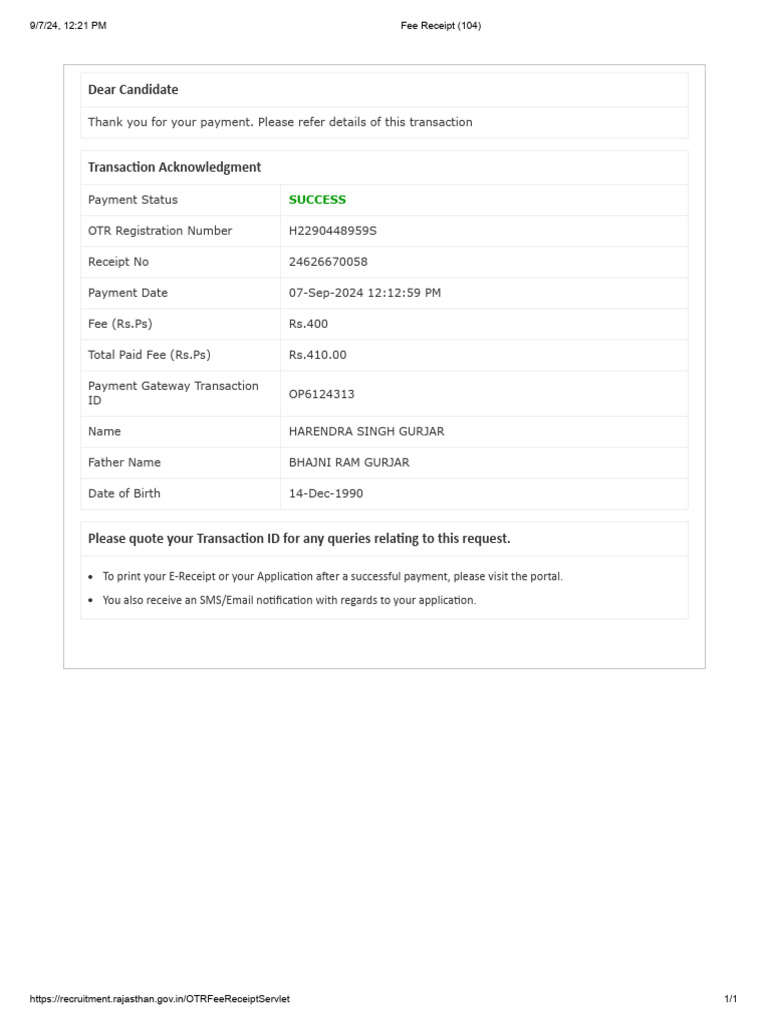 Dear Candidate: Success | PDF