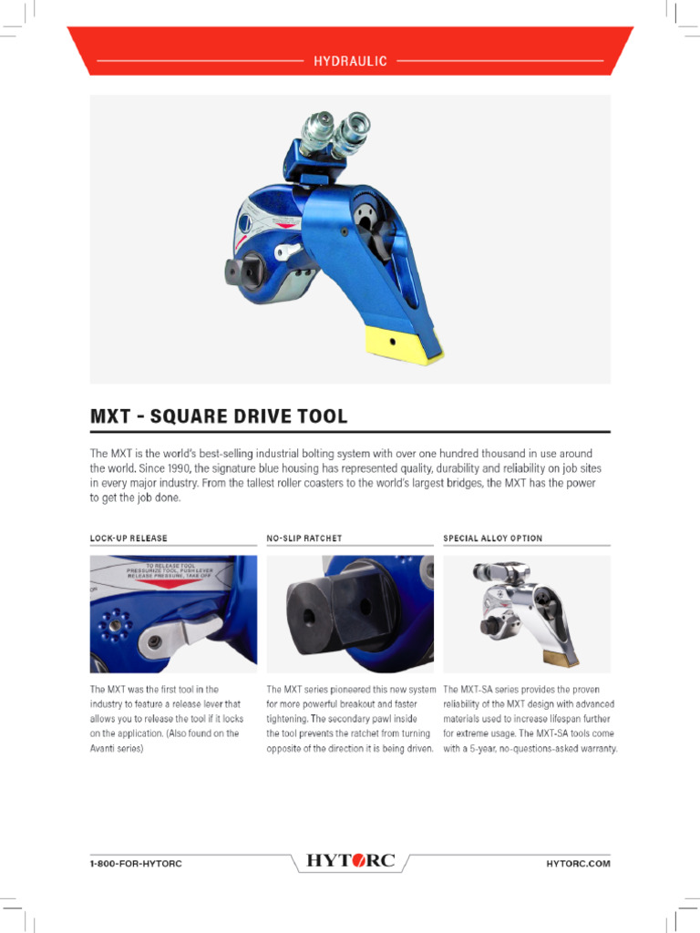 MXT - Square Drive Cut Sheet | PDF