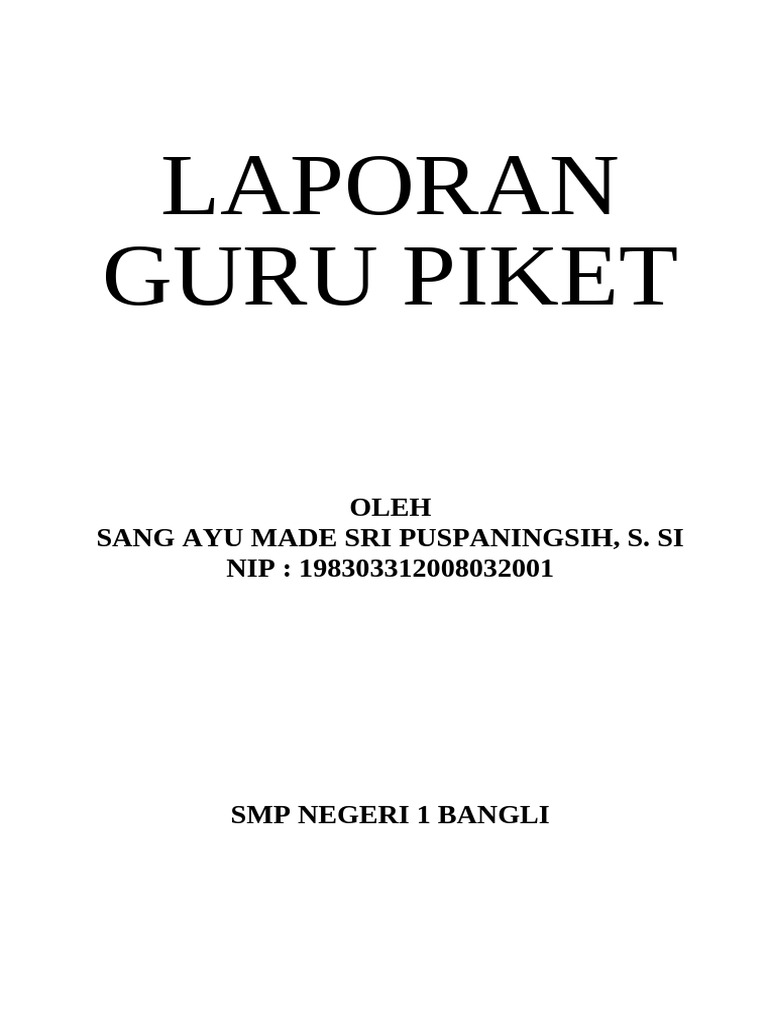 Laporan Guru Piket Puspa | PDF | Kesehatan Holistik | Sains & Matematika