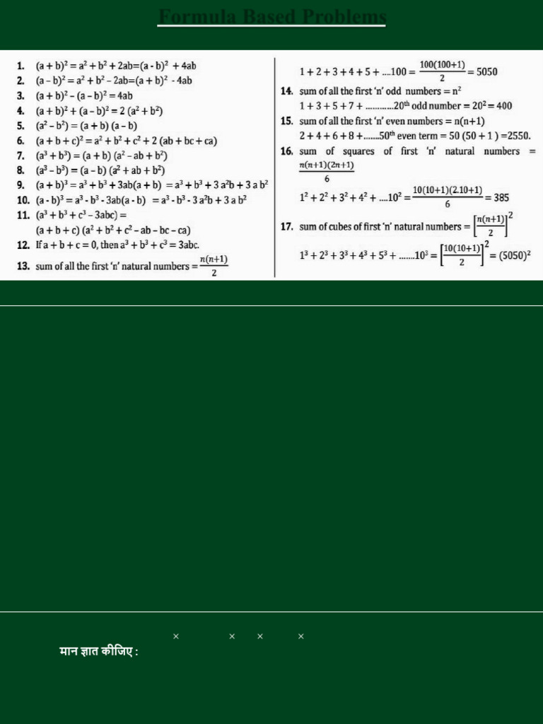 Formula Based Problems (Dark) PDF | PDF