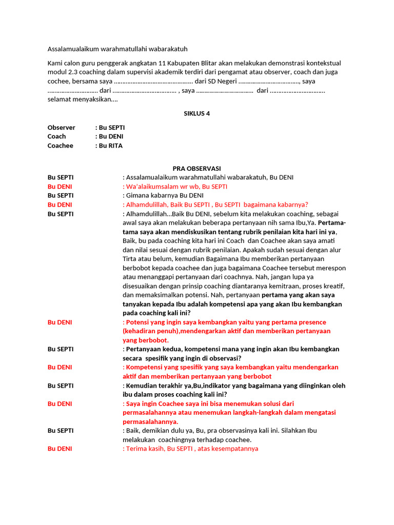 DK Siklus 4 - Deni (Coach) | PDF