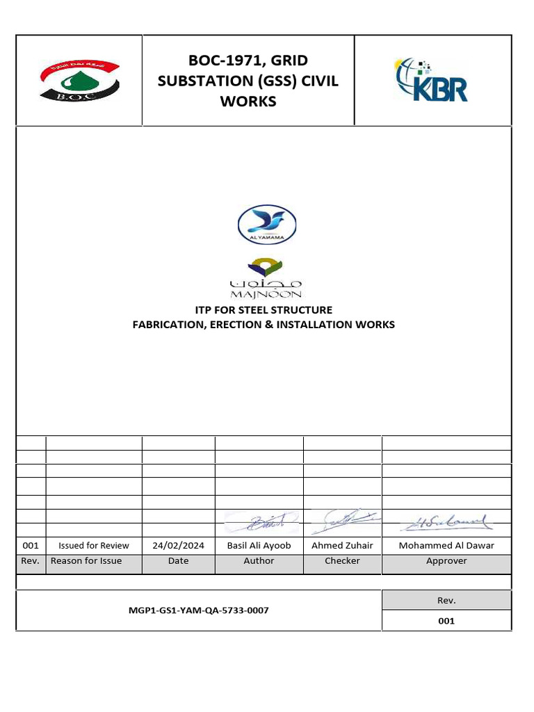 Itp For Steel Structure | PDF | Specification (Technical Standard ...