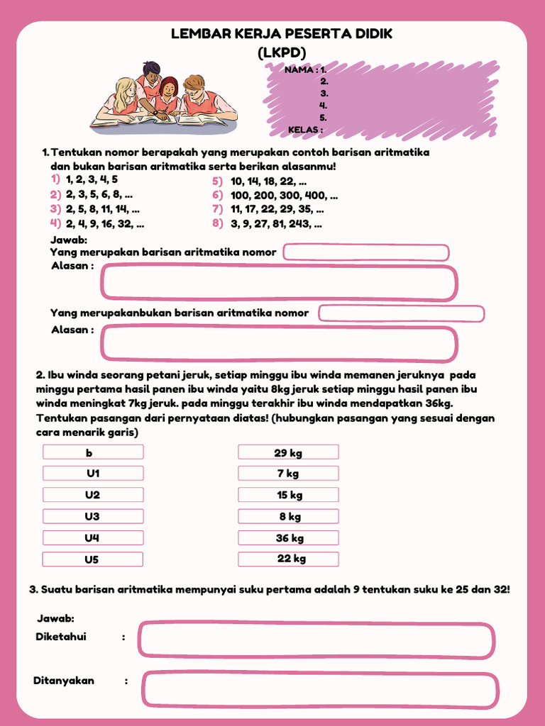 Contoh Barisan Aritmatika dan Soal | PDF | Metode & Bahan Ajar | Sains ...