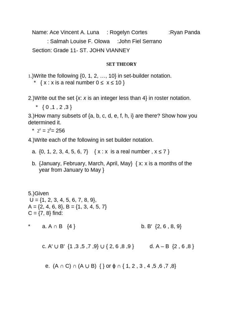 Group 6 Set Theory Pdf Teaching Methods Materials