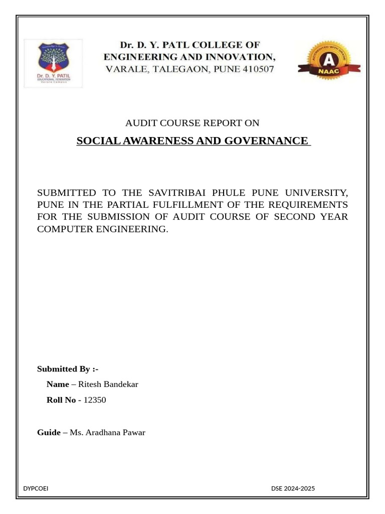Audit Course | PDF | Governance | Sustainability