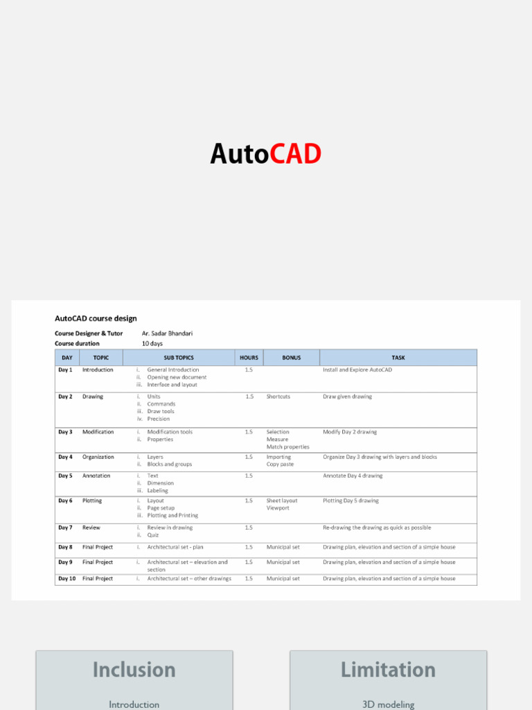 AutoCAD Day 1 | PDF