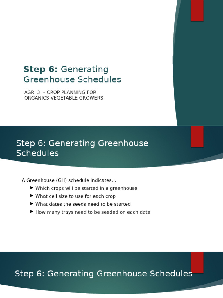 Crop Planning Step 6 COG Book | PDF | Greenhouse | Seed
