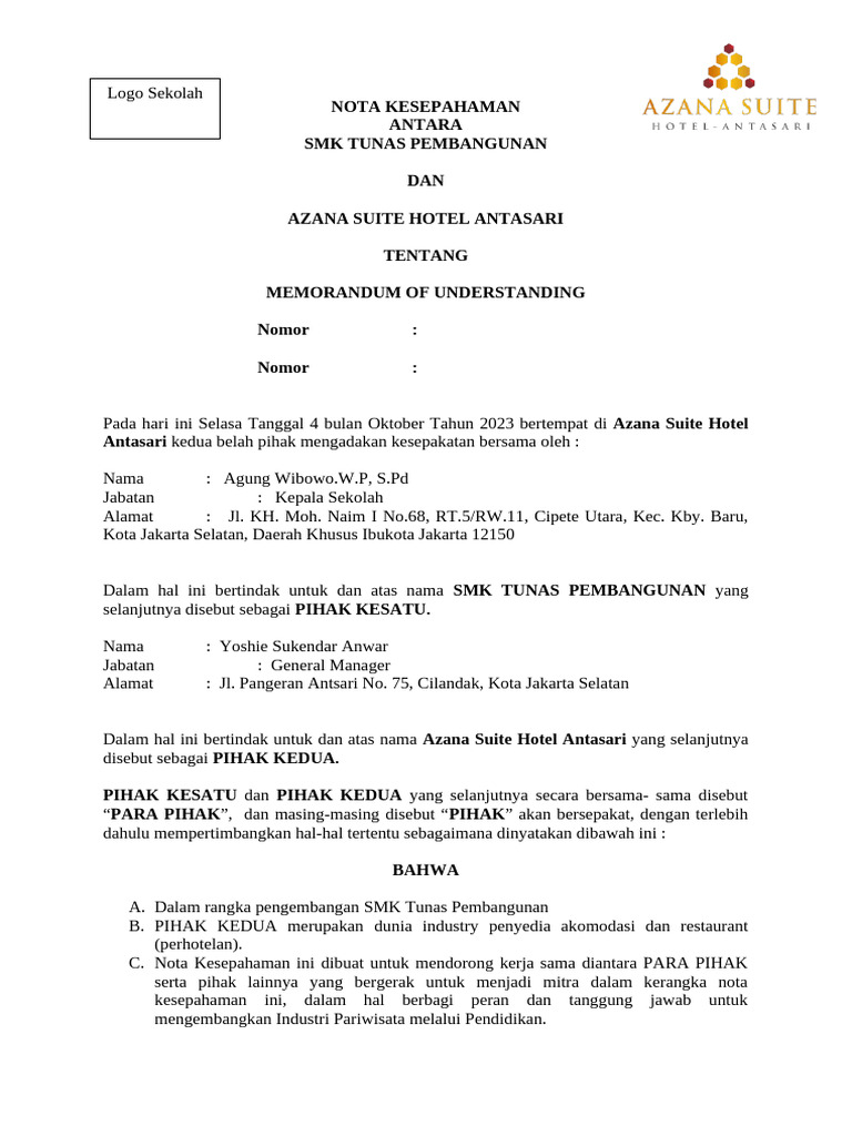 Mou Azana Suite Hotel Antasari | PDF